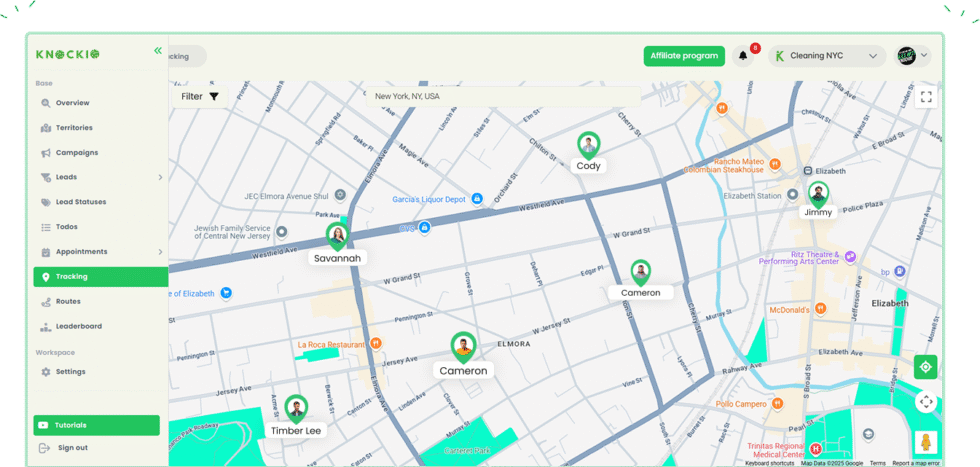 Knockio Tracking | Live Sales Representative Tracking App